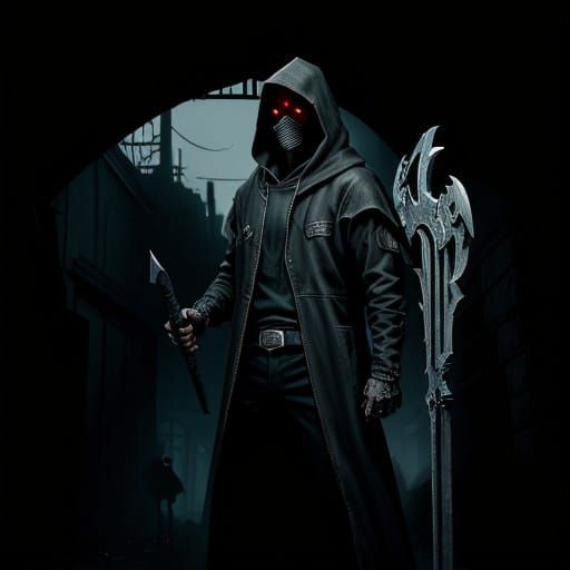 The Beheader - Heroic Beheader in Dark Fantasy Alleyway