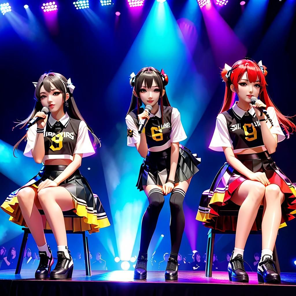 The latest anime girl group perform on a talent show - AI Generated ...