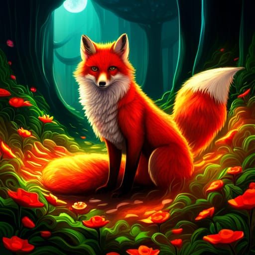 Red Kitsune - AI Generated Artwork - NightCafe Creator
