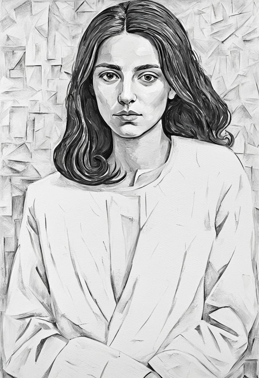 Impasto Response to Picasso's Olga - AI Art