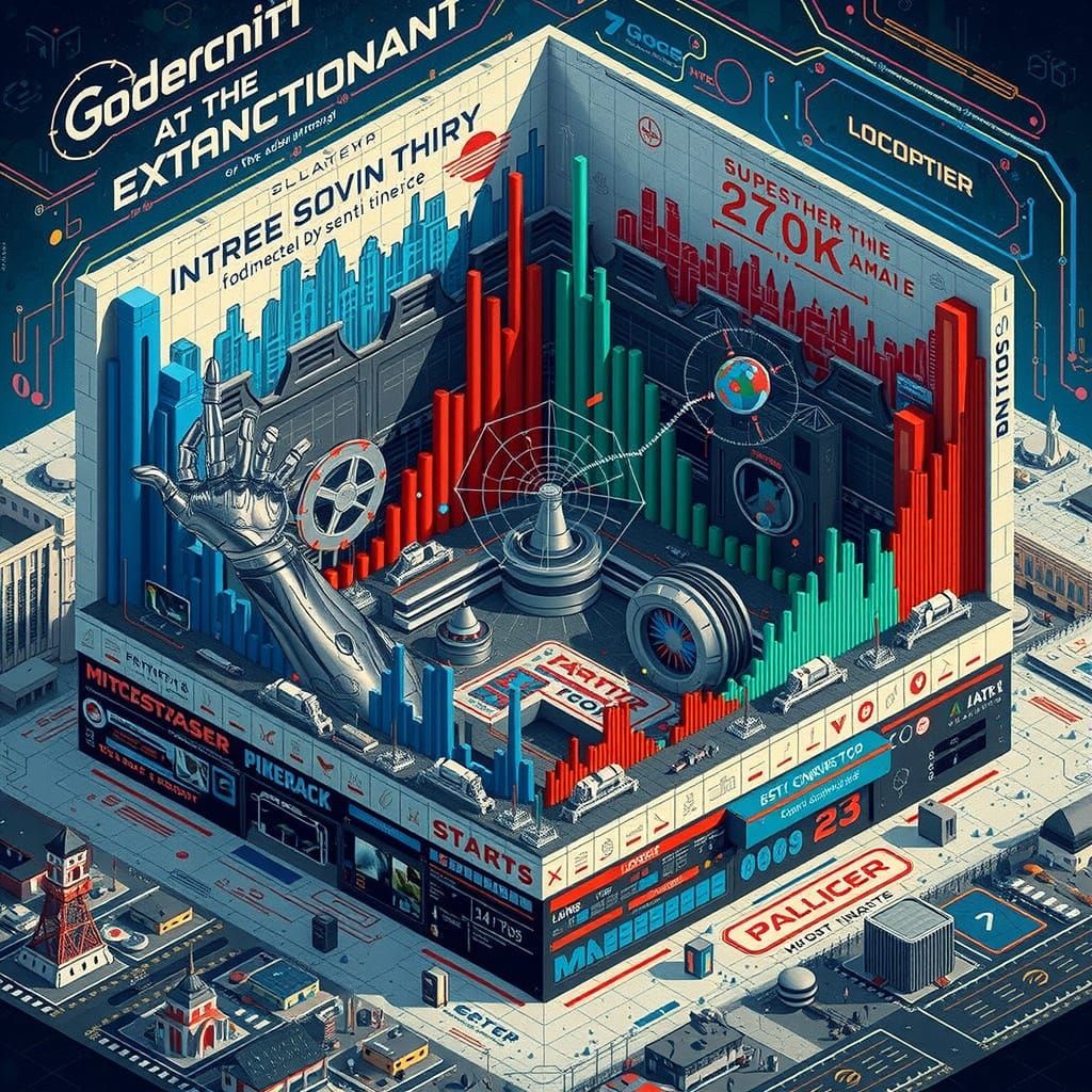 Futuristic Robot Controls Holographic Interface in... - AI Art