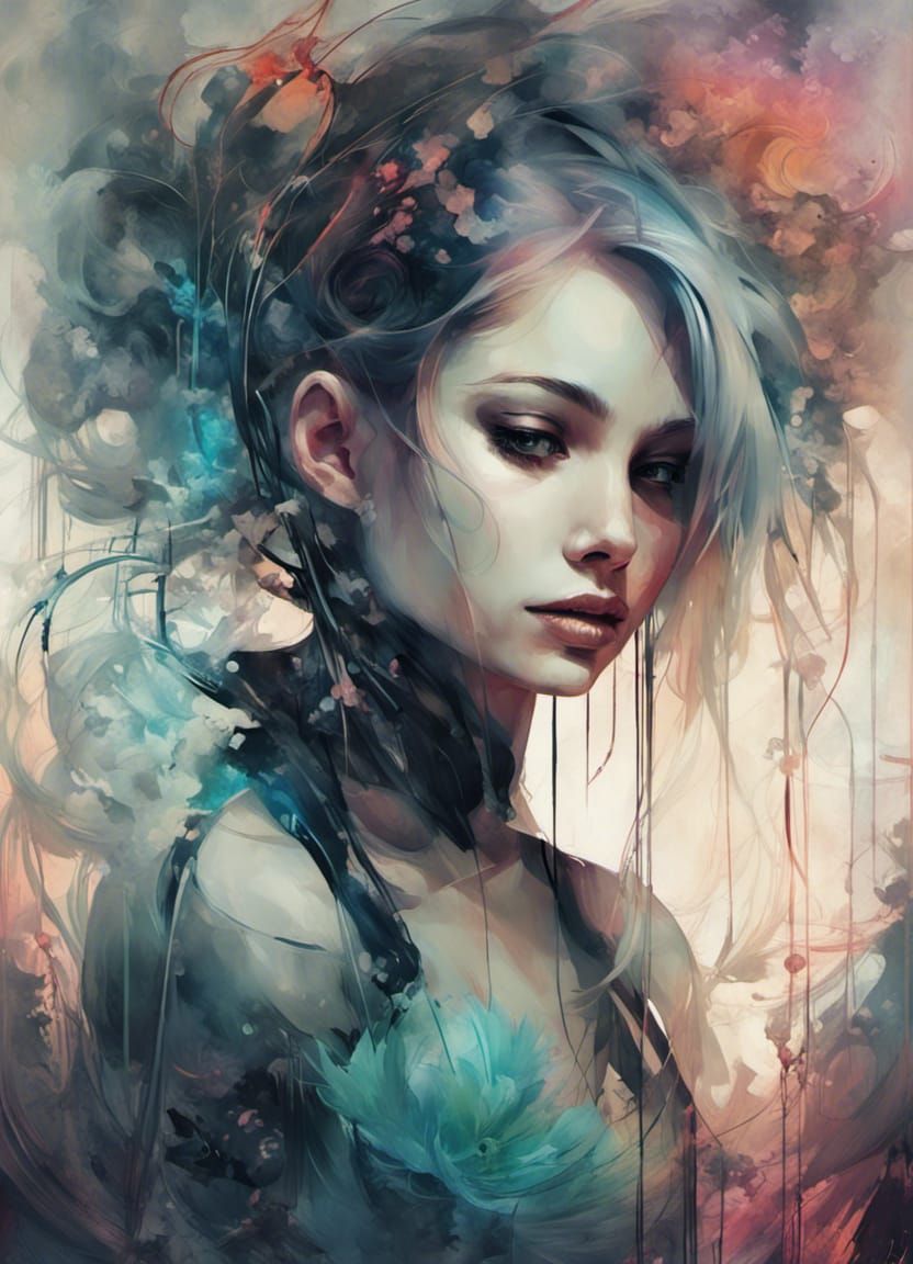 Transcendent female portrait by Anna Dittman, subtle melancholy ...