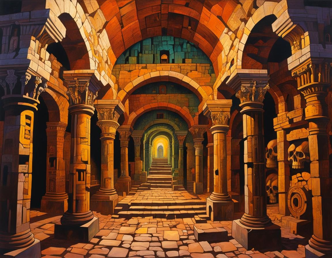 Forgotten catacombs beneath an ancient city. - AI Generated Artwork ...