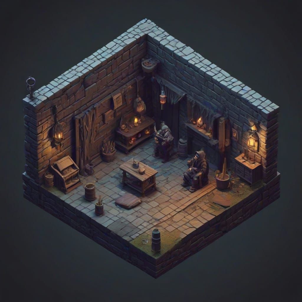 Grimdark in isometric style - Grimdark Isometric Scene