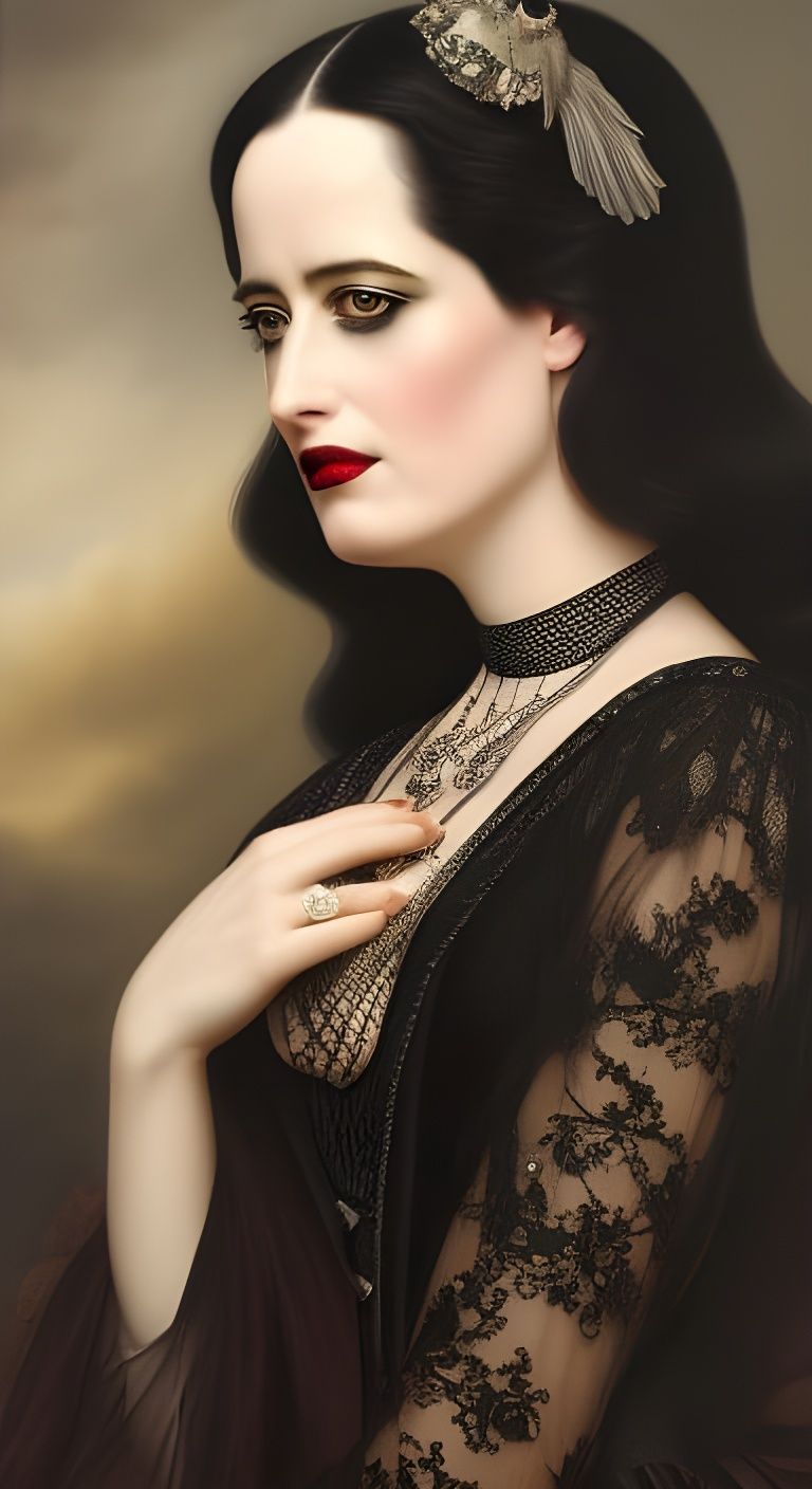 Eva Green, gothic and pretty - AI Generated Artwork - NightCafe Creator