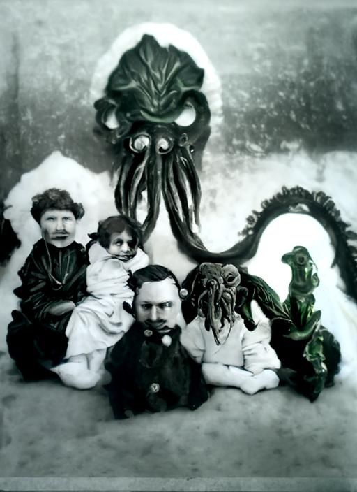Cthulhu family portrait 1900s photograph - AI Generated Artwork ...