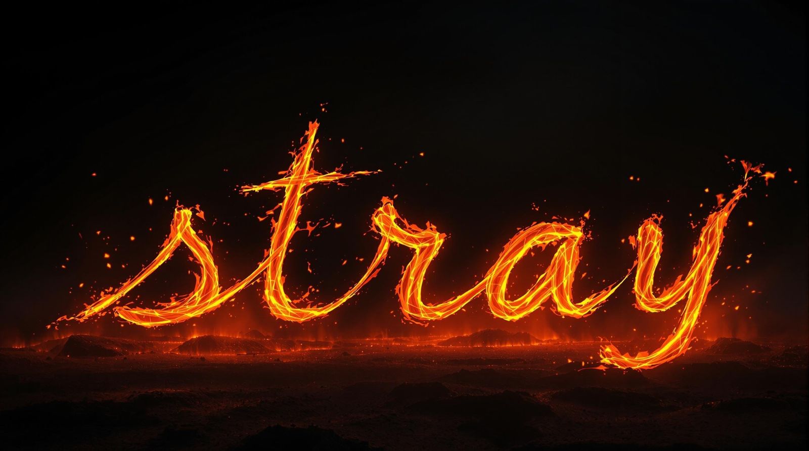 Hyperrealistic Flame Script in Mysterious Black Ba... - AI Art
