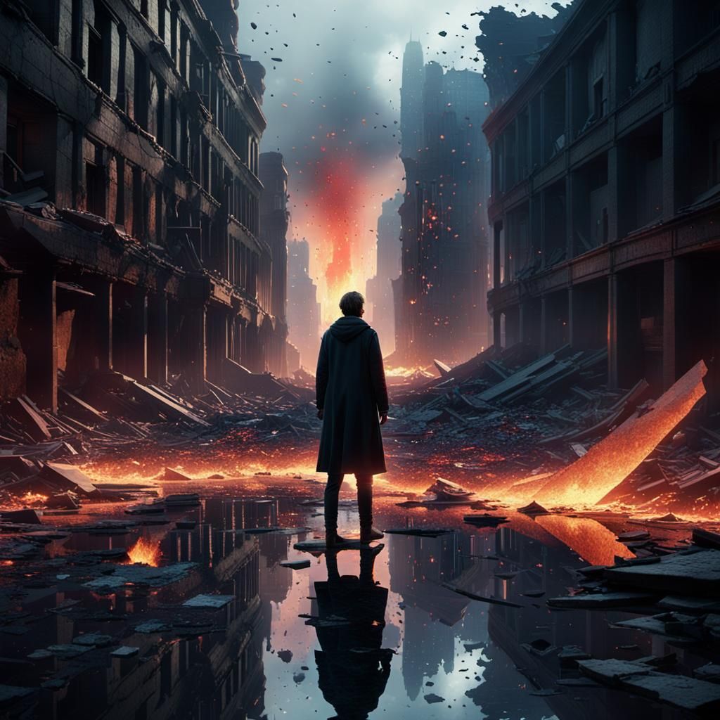 fractured lights ,embers of life - Fractured Cityscape at Go...