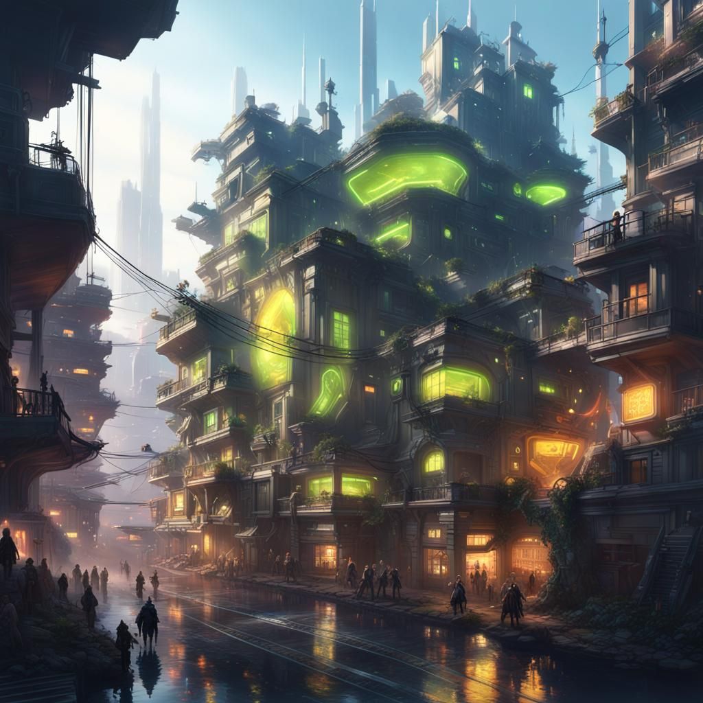 Aetherpunk house - AI Generated Artwork - NightCafe Creator