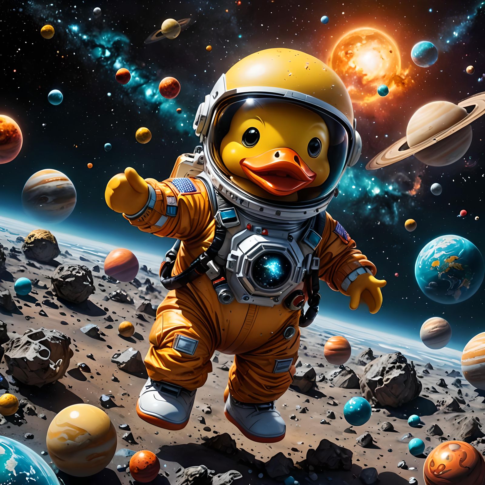 Ducky in Space - AI Generated Artwork - NightCafe Creator