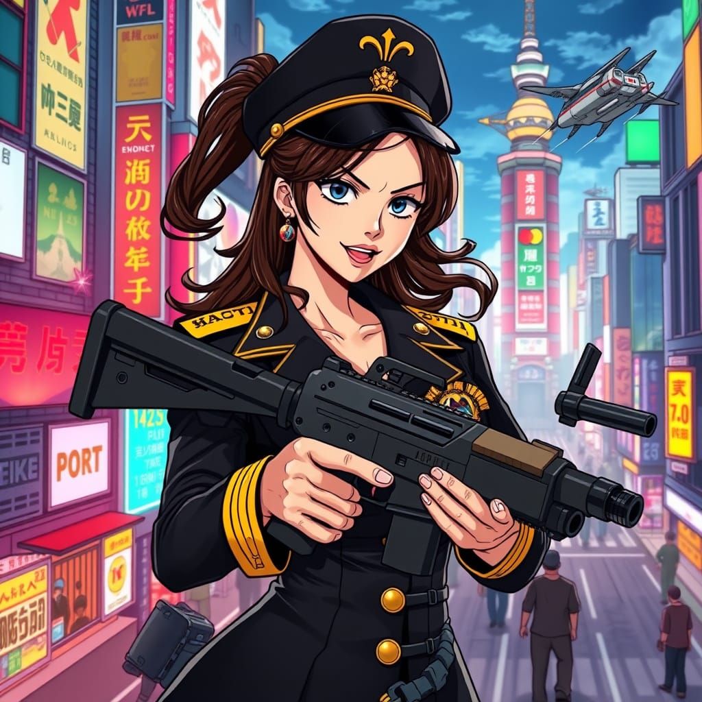 Recreate the example image in the style of One Piece, inspired by ...