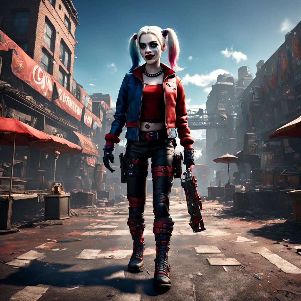 Harley Quinn - Fantastical Harley Quinn in Vibrant Matte Pai...