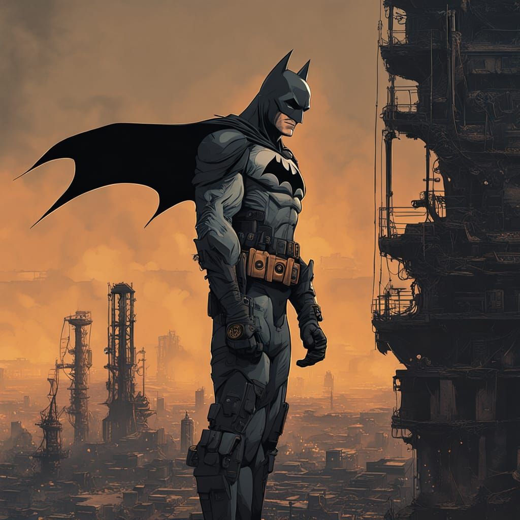 Gritty Gotham City Portrait of Batman in Industria... - AI Art