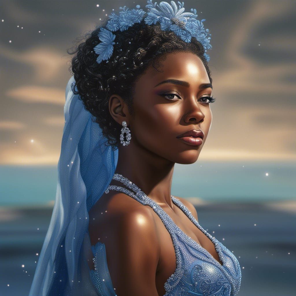 Beautiful Bride in Blue - AI Generated Artwork - NightCafe Creator