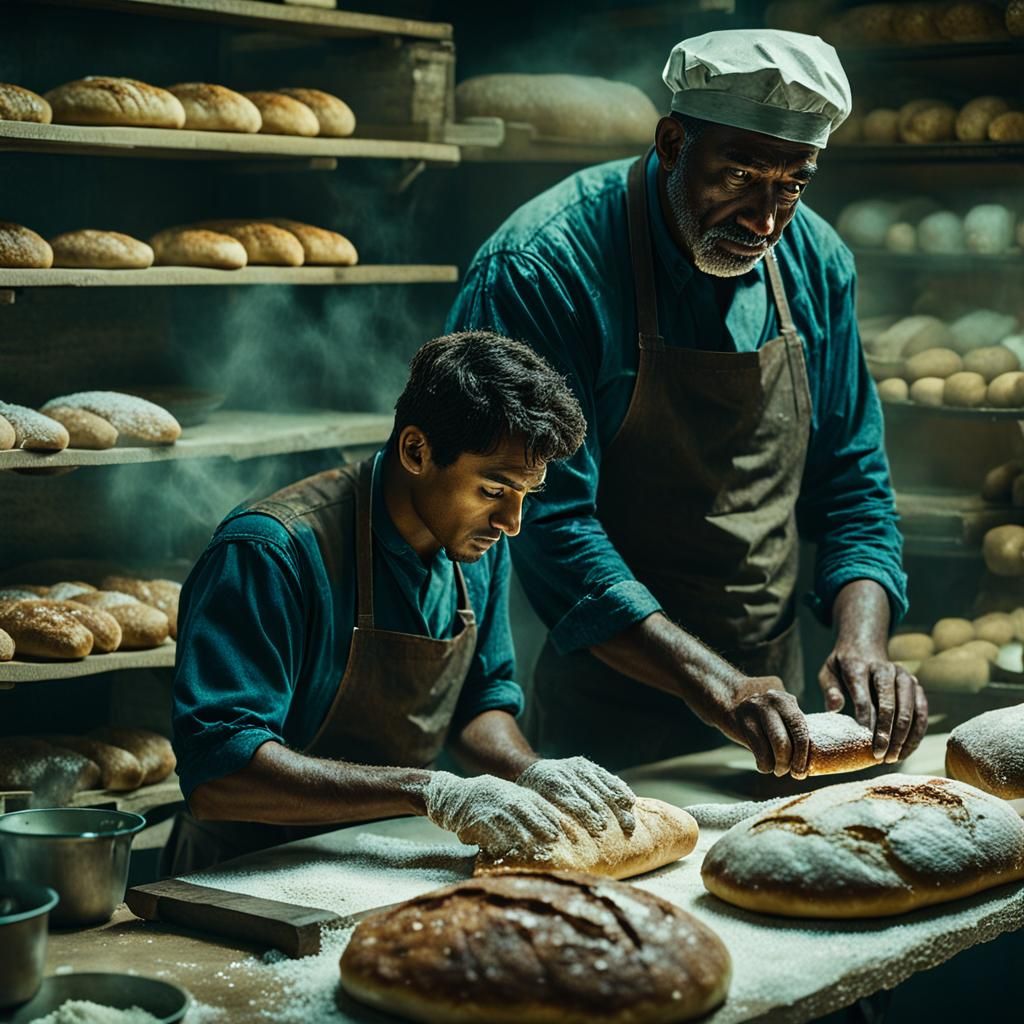 Baker & His Apprentice - AI Generated Artwork - NightCafe Creator