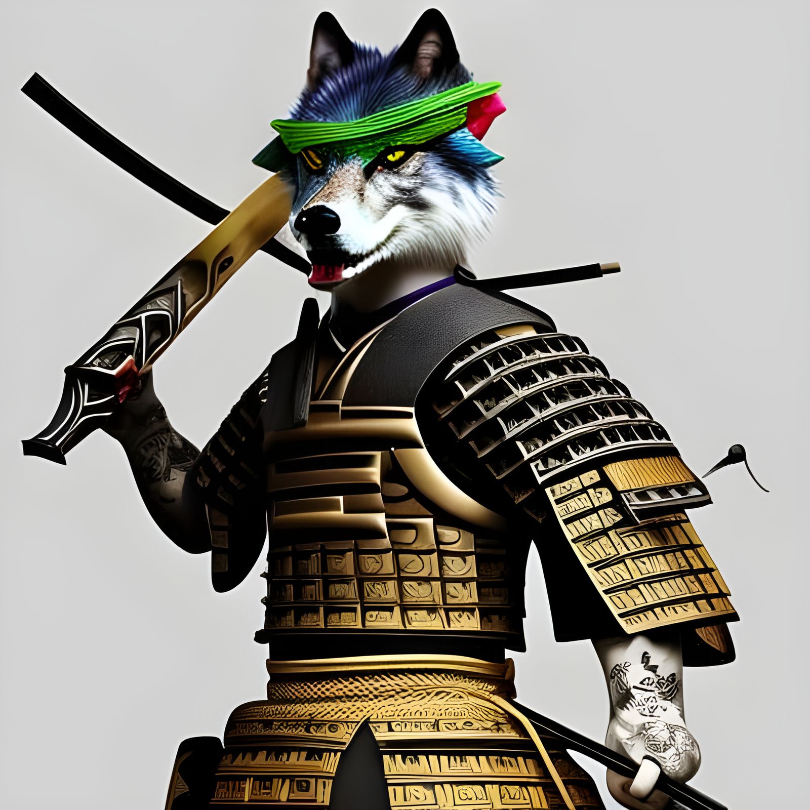 Wolf Samurai - AI Generated Artwork - NightCafe Creator