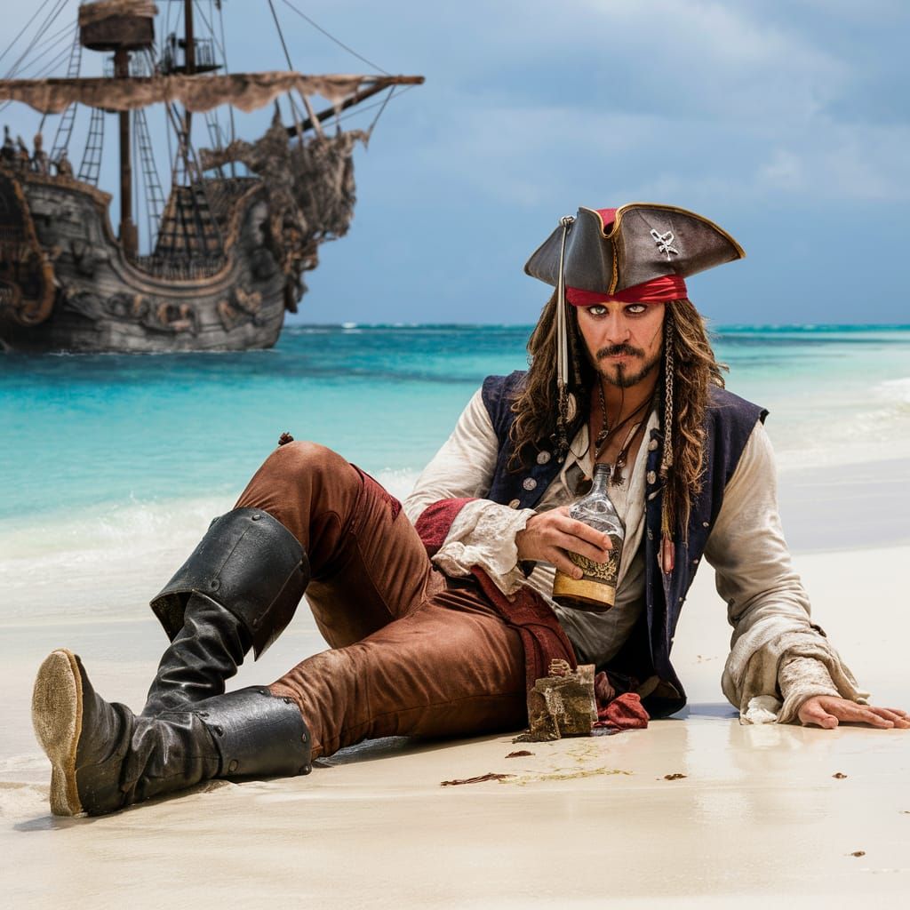 Captain Jack Kickin' Back - AI Generated Artwork - NightCafe Creator