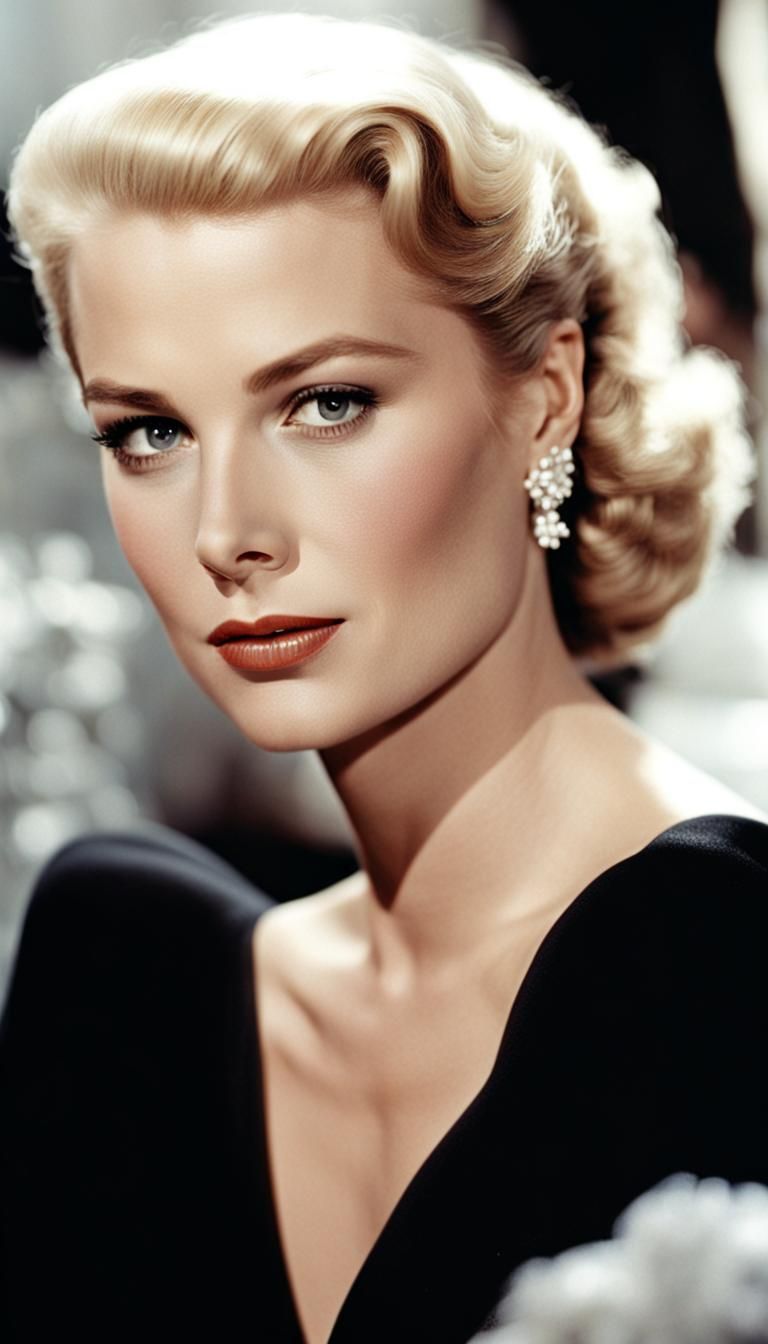 grace kelly in black dress - AI Generated Artwork - NightCafe Creator