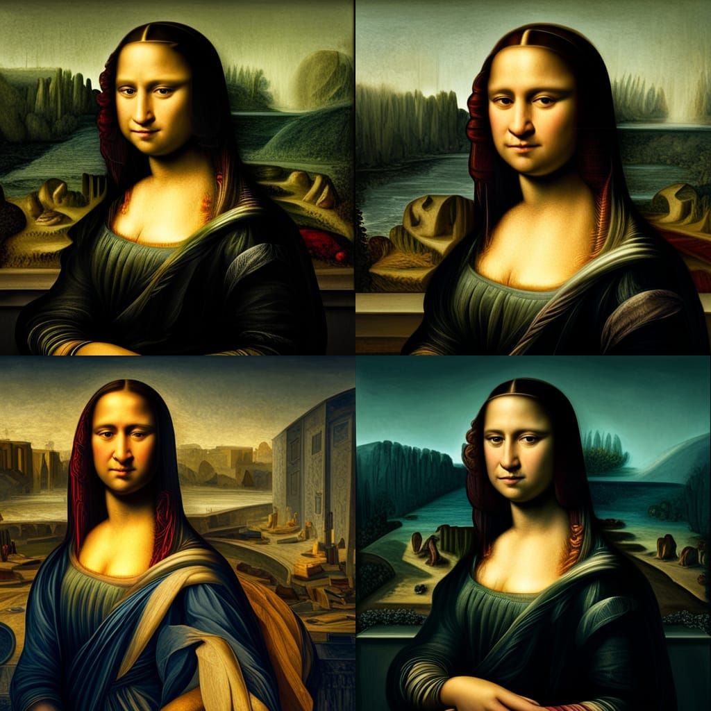 The Mona, Lisa, but smeared - AI Generated Artwork - NightCafe Creator