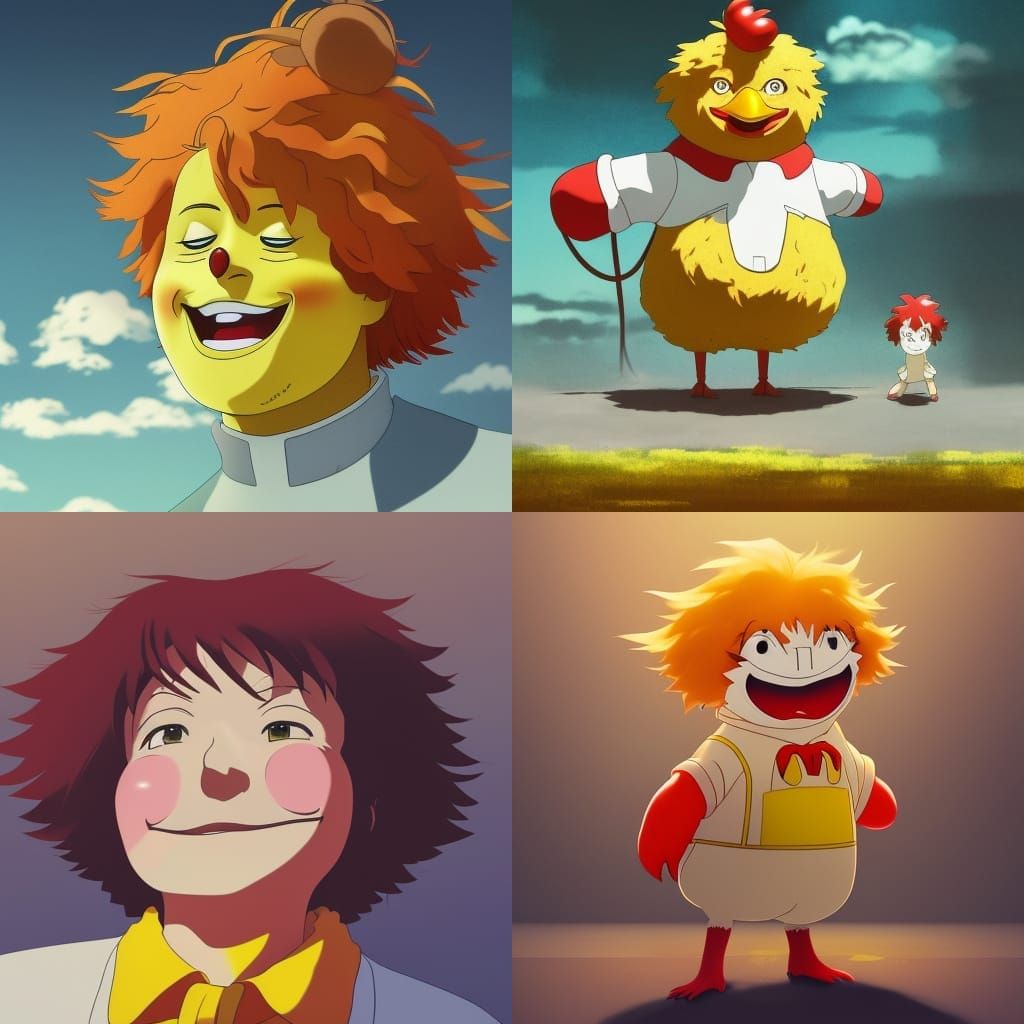 Ronald McDonald as a Chicken Nugget : r/nightcafe