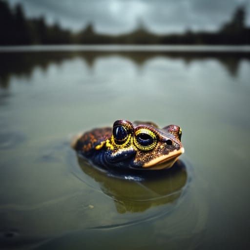 A three eyed toad - AI Generated Artwork - NightCafe Creator