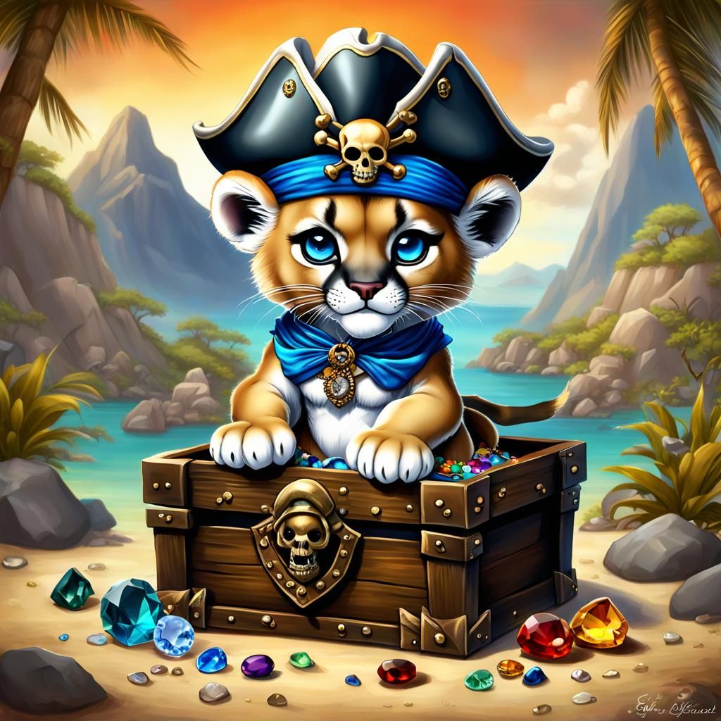 Cougar Cub Pirates Mate - AI Generated Artwork - NightCafe Creator