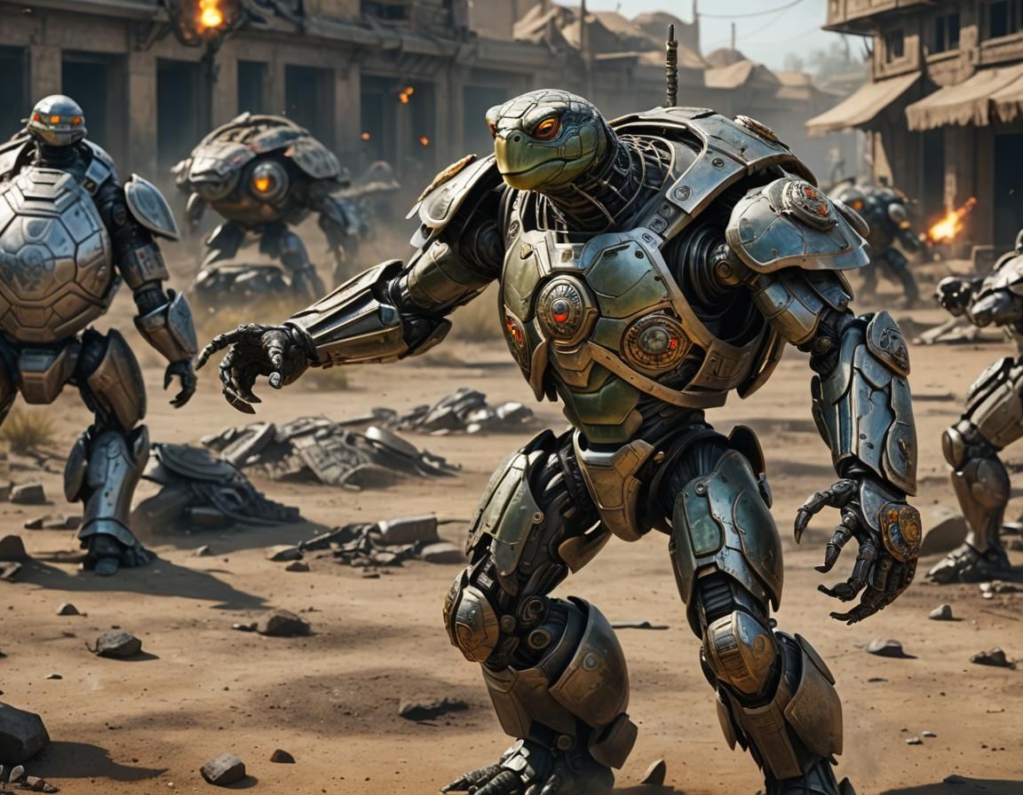 Cyborg Turtle warrior - AI Generated Artwork - NightCafe Creator