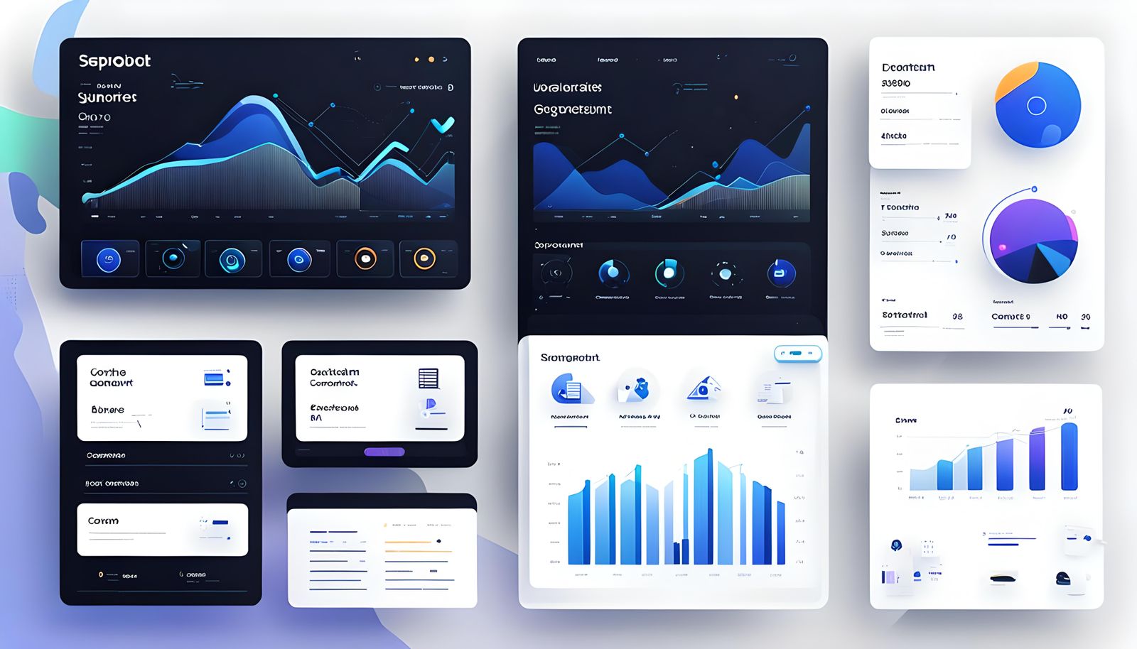 Futuristic Tech Dashboard Design in Dark Mode - AI Art