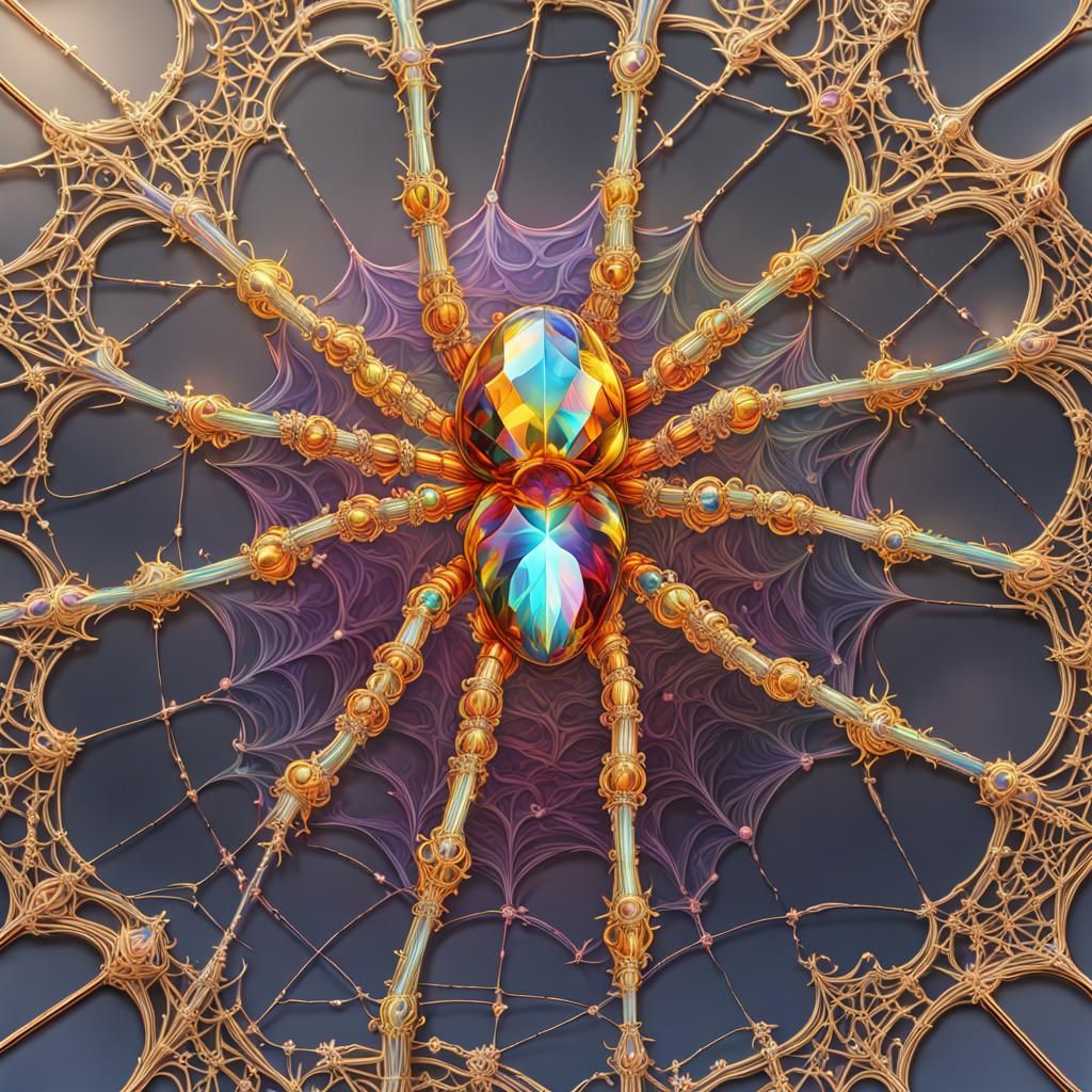 Spider weaving web - AI Generated Artwork - NightCafe Creator