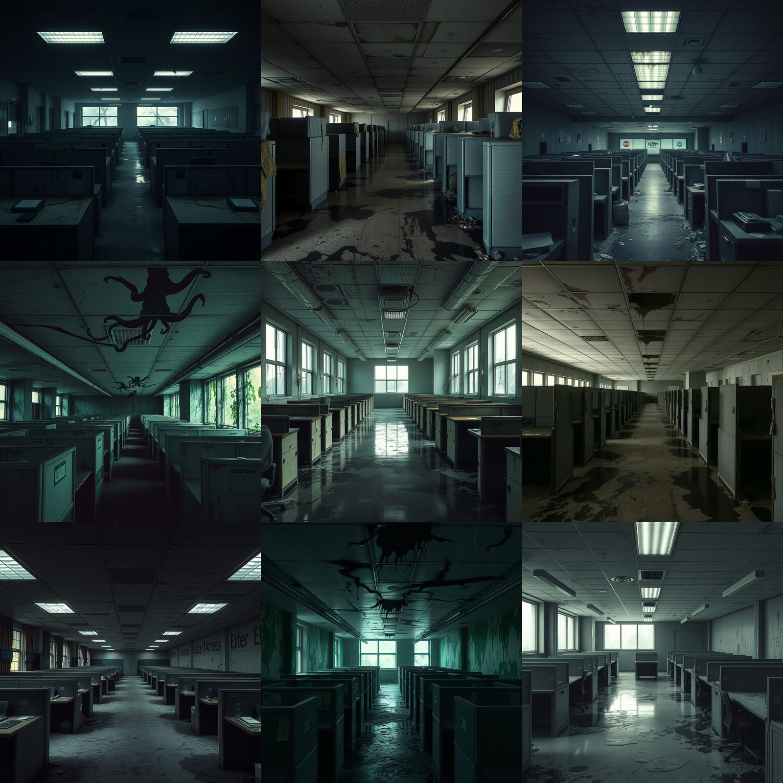 Abandoned Office Cubicles in Decay - AI Art