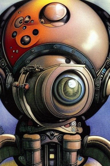 close-up of the one-eyed cyclops Polyphemus concept art with one huge ...