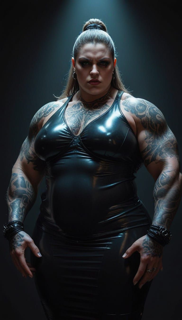 female bodybuilder - Goth Hypermuscular Bodybuilder in Baroq...