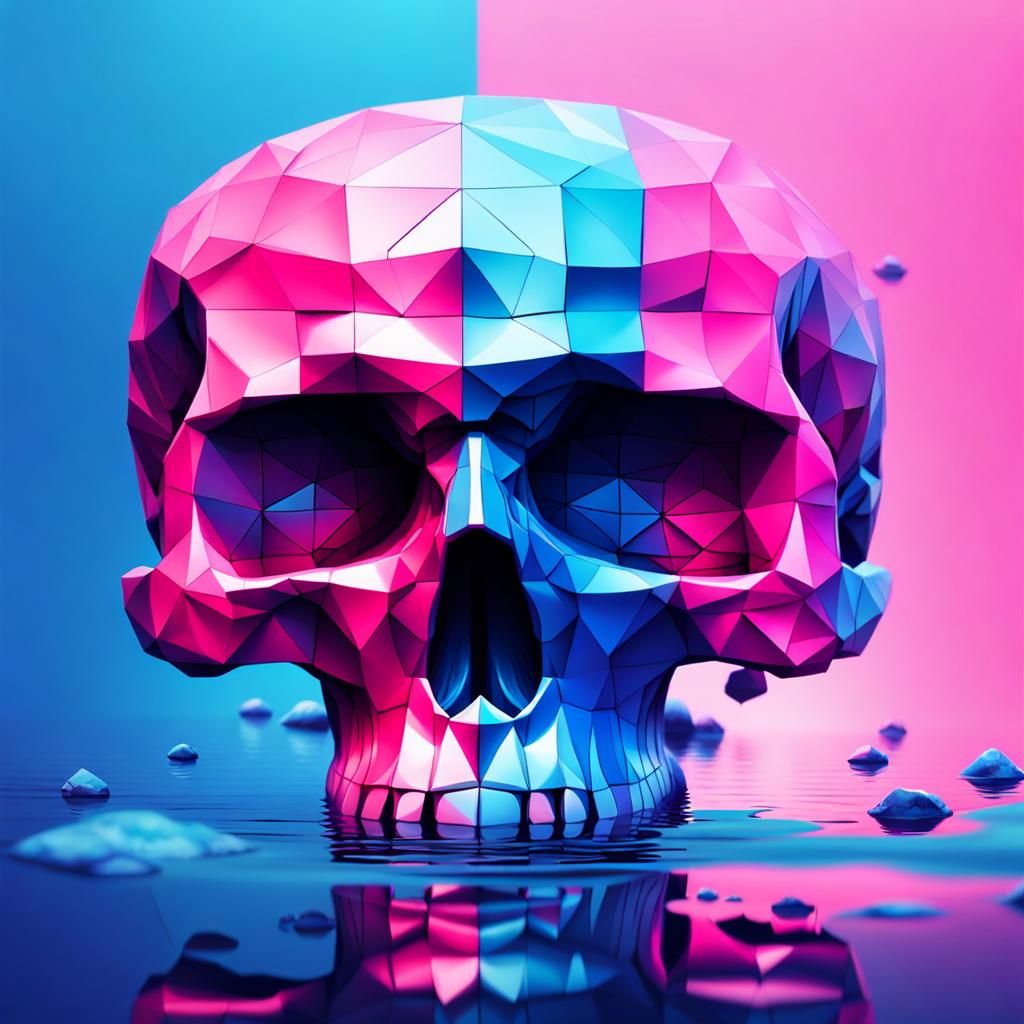 Geometric Skull - AI Generated Artwork - NightCafe Creator