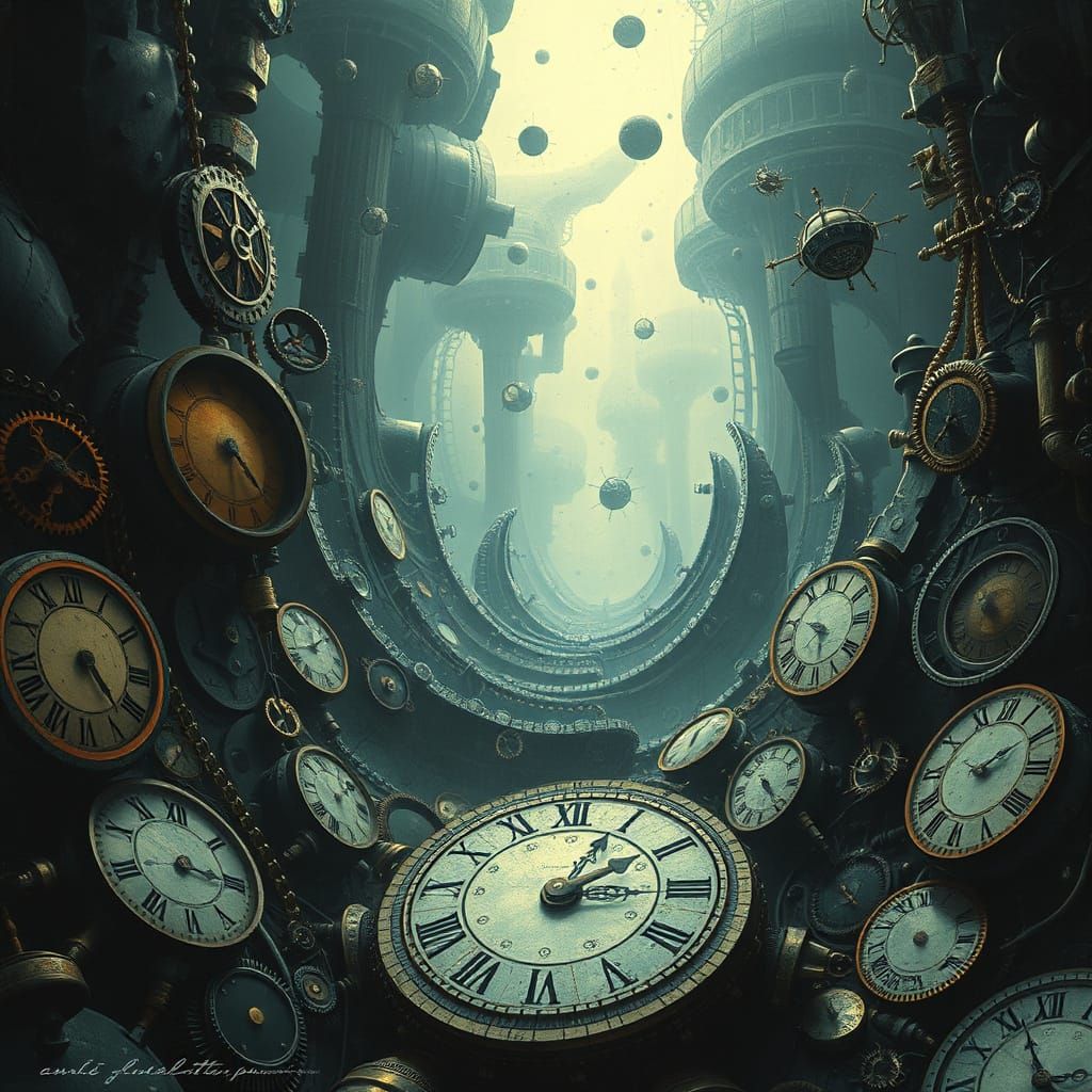 Time curve - Surreal Clockwork Scene in Fantastical Realism ...