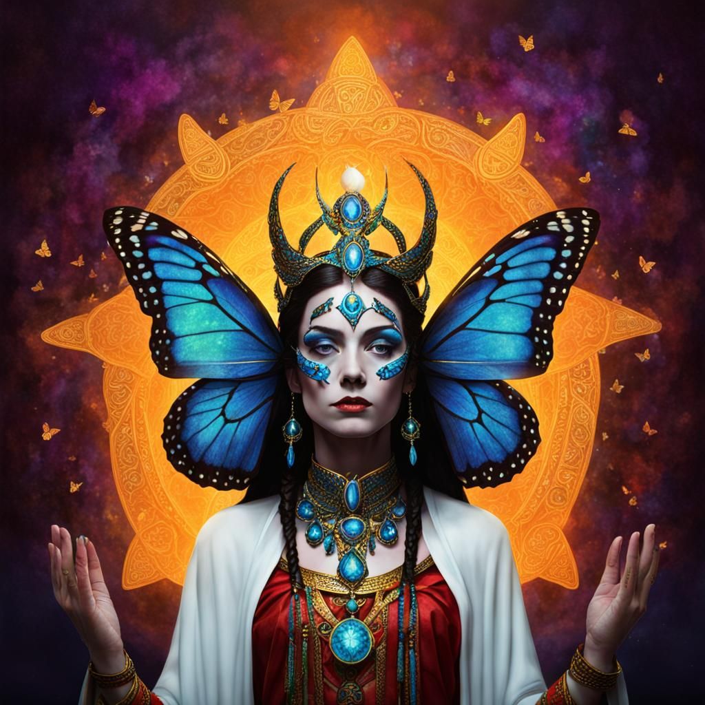 Butterfly Priestess - AI Generated Artwork - NightCafe Creator