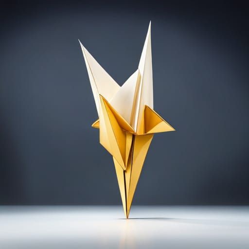 Envision a majestic origami magnum_ice_cream gracefully through a ...