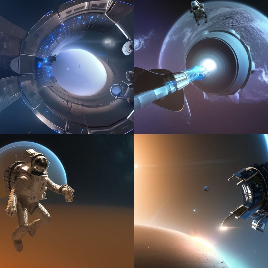 @TheSci-FiGuy Astronaut using a device to open a small wormhole to a ...