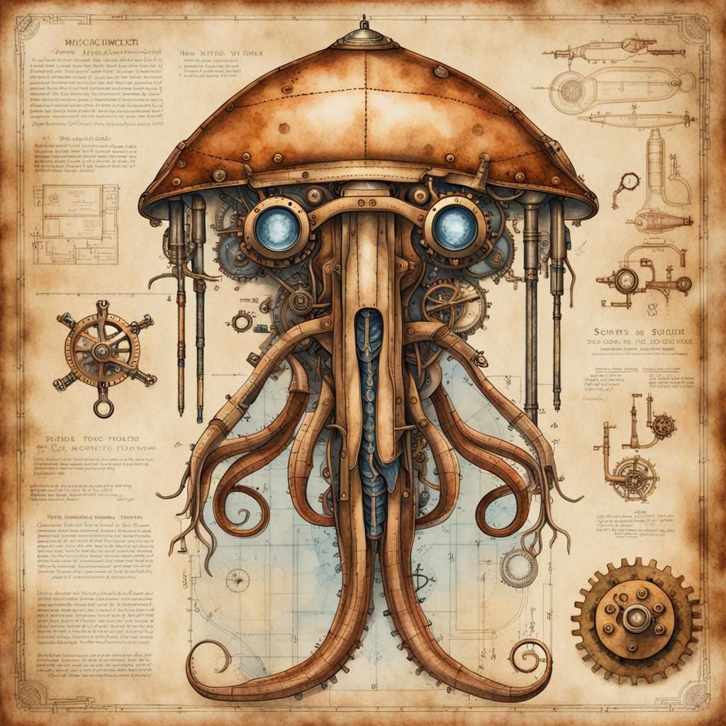 Mechanical Squid - AI Generated Artwork - NightCafe Creator