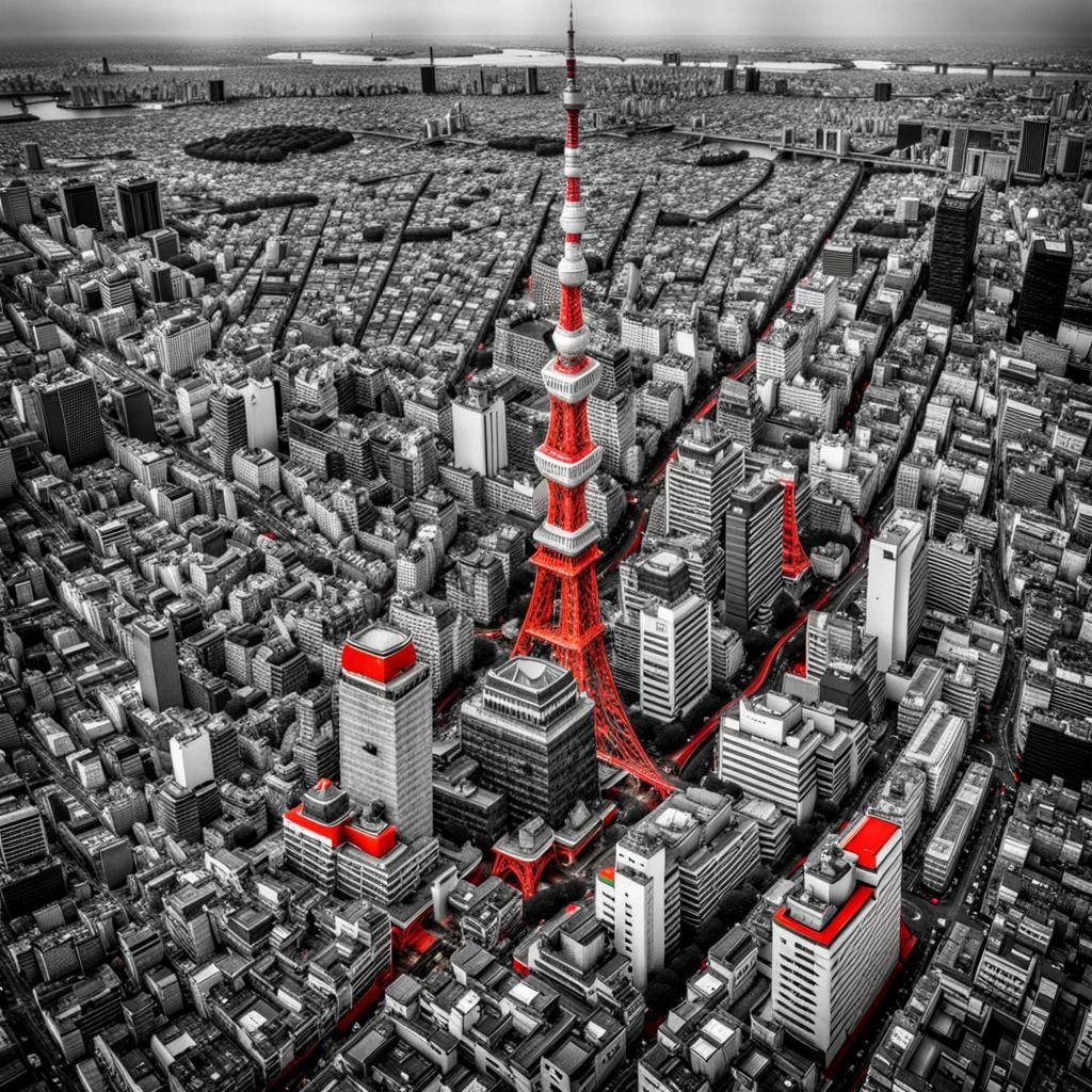 Tokyo, Japan, selective color, intricate, highly detailed, 16k ...