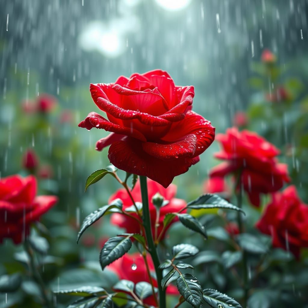 Roses in the rain - Surreal Roses Dance in the Rain