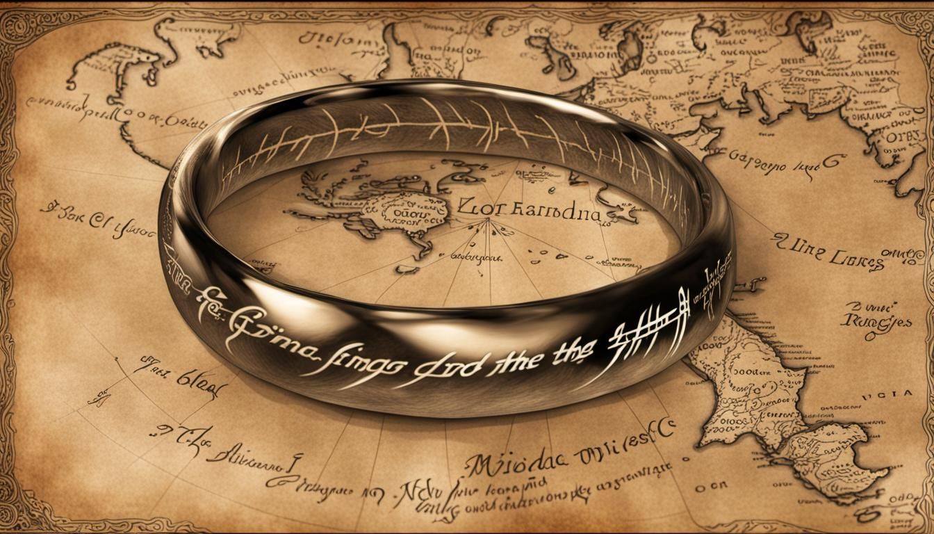 The one ring from lord of the rings on an old map - AI Generated ...