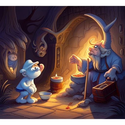 smurfs worshipping goat horned demon - AI Generated Artwork - NightCafe ...