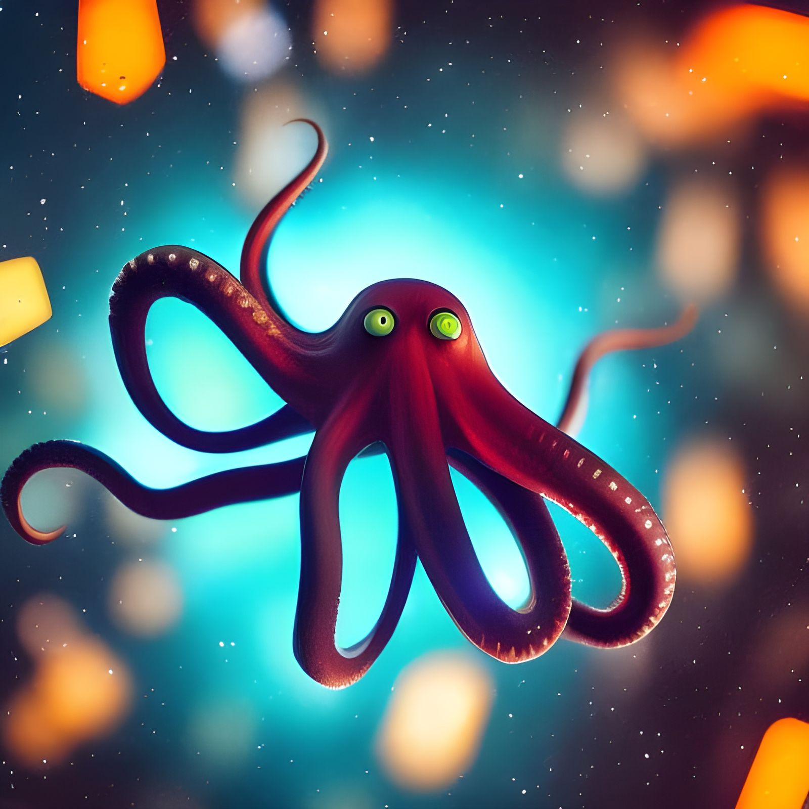 Octopus in space - AI Generated Artwork - NightCafe Creator