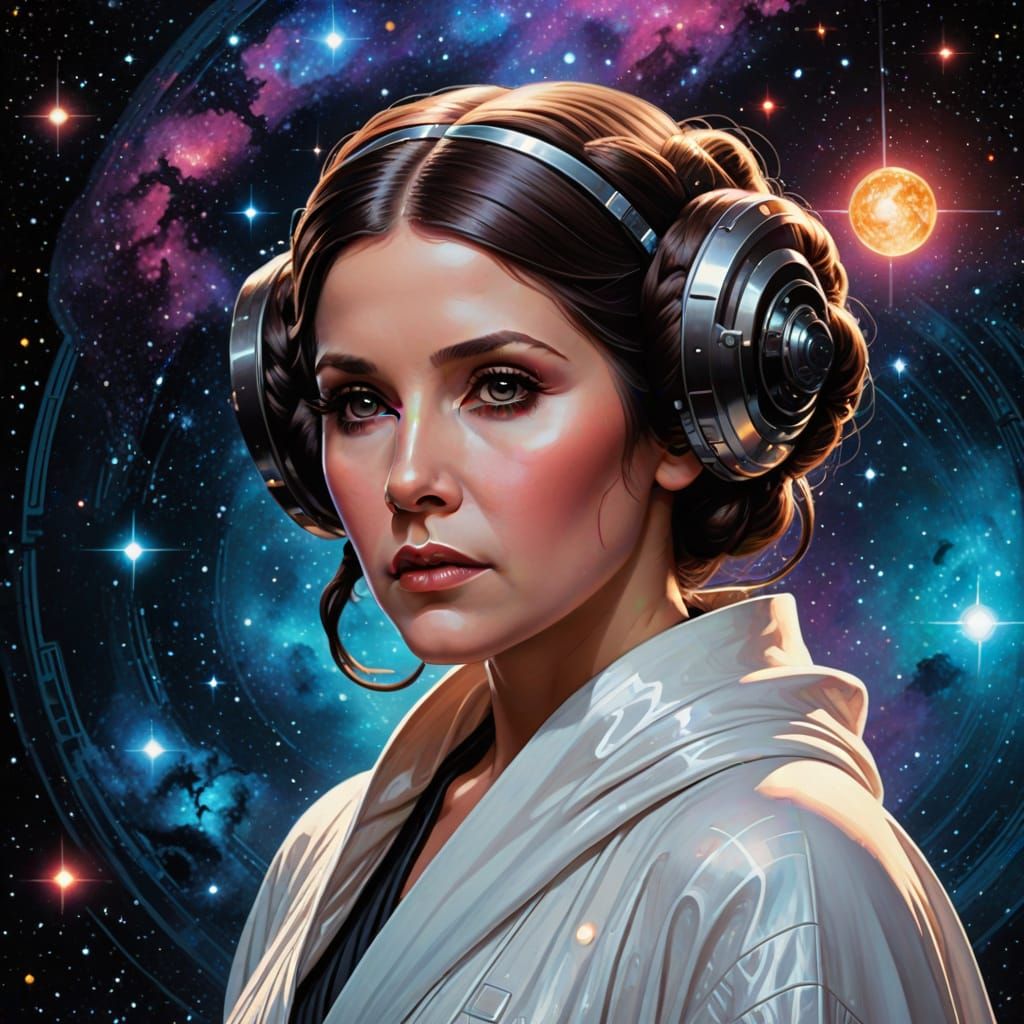 Galactic Princess in Cosmic Astral Splendor - AI Art