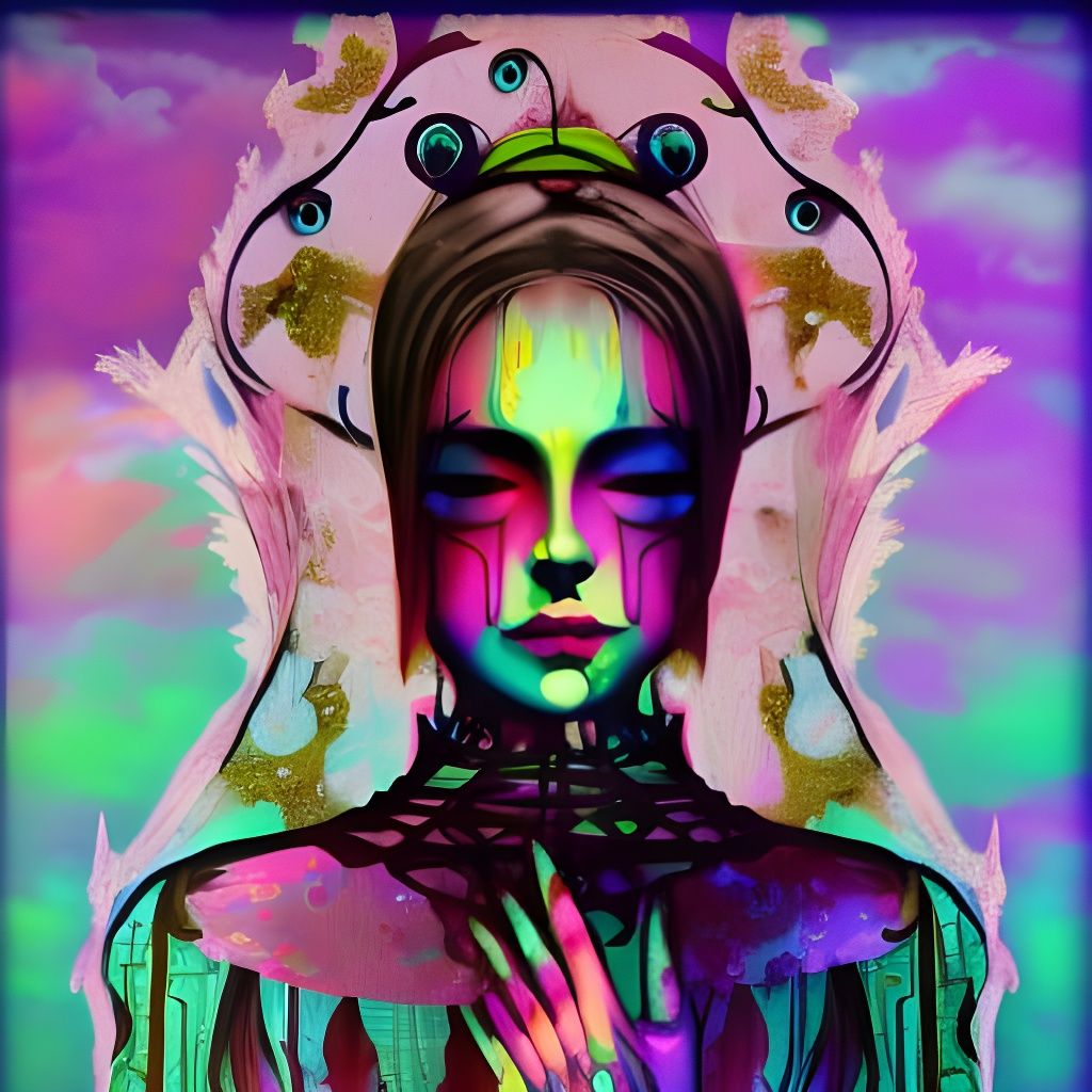 Apprehensive gothic art folk art psychedelic art mysterious colorful ...