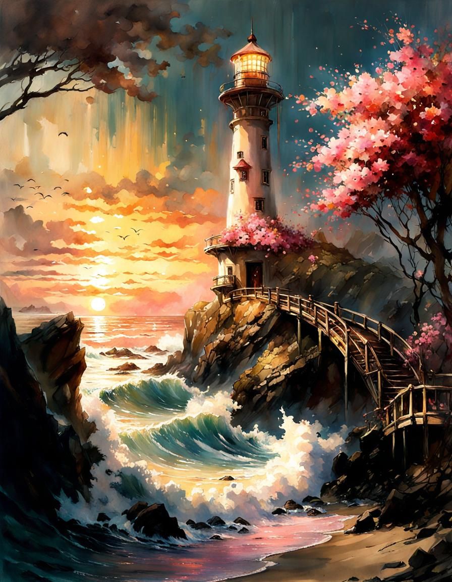 lighthouse - AI Generated Artwork - NightCafe Creator
