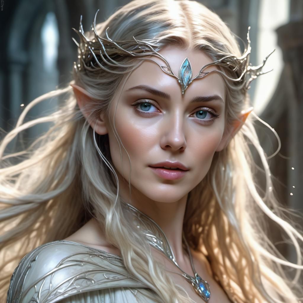 Lady Galadriel, Silver - AI Generated Artwork - NightCafe Creator
