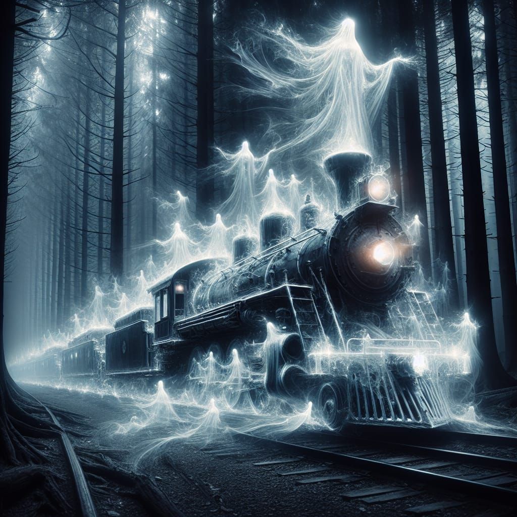 Ghost Train - AI Generated Artwork - NightCafe Creator