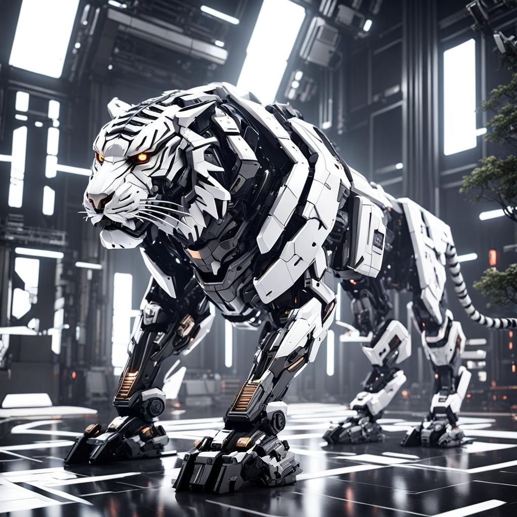 robot tiger - AI Generated Artwork - NightCafe Creator