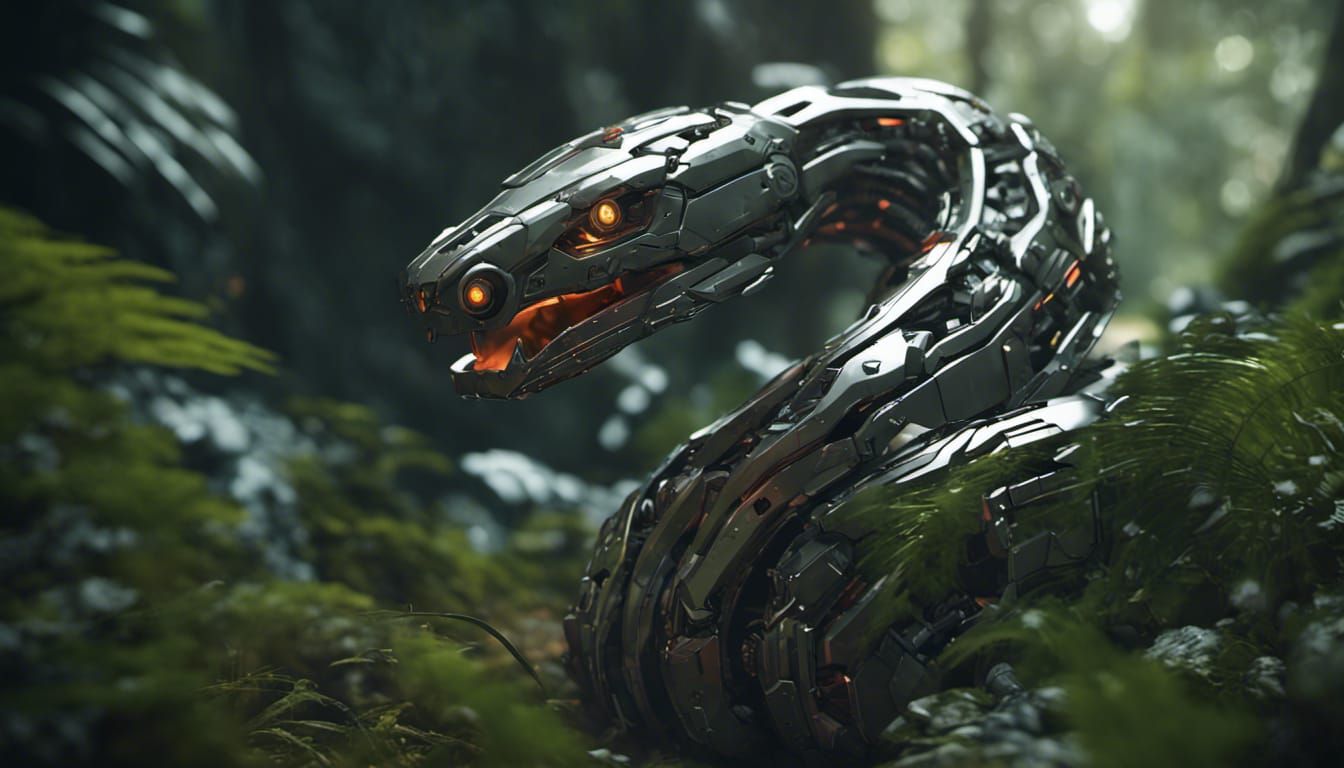 Robot Snake - AI Generated Artwork - NightCafe Creator